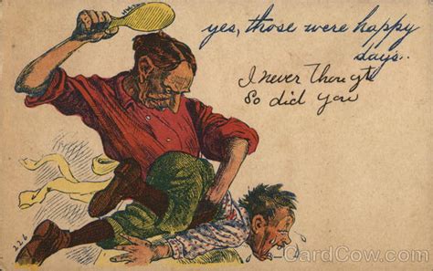 Yes Those Were Happy Days Spanking Postcard