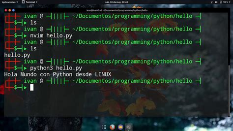 hola mundo con python3 desde linux hello world in python3 on linux