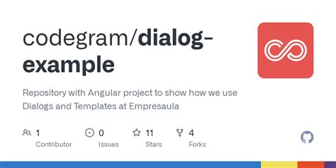 github codegram dialog example repository with angular project to
