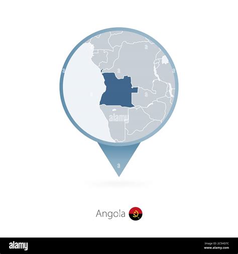 Mapa Con Mapa Detallado De Angola Y Países Vecinos Imagen Vector De