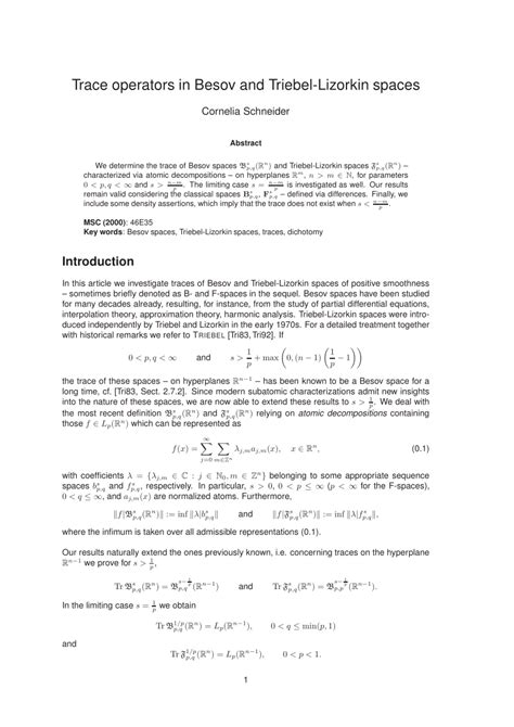 pdf trace operators in besov and triebel lizorkin spaces