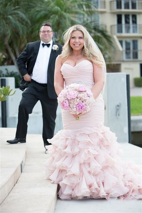 Mermaid Blush Pink Wedding Dress Daisystyledress