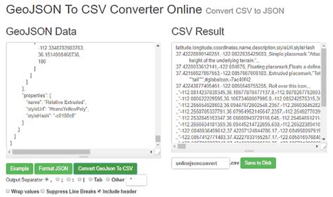 5 top websites to convert geojson to csv online