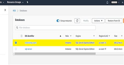 allow access to an rds instance from dms which is outside