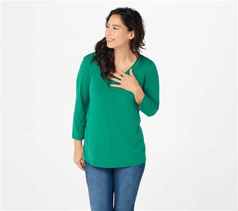 Susan Graver Modern Essentials Liquid Knit 3 4 Sleeve Top