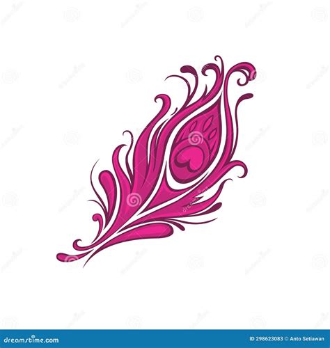 Peacock Feathers Vector Simple Design Stock Illustration Illustration