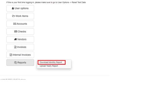 unable to select download monthly report option in assignment 2 level