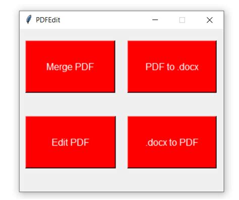 python tkinter pdf editor gui app to merge edit and