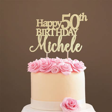 50 Birthday Cake Topper 50th Birthday Cake Topper Fifty Birthday Cake