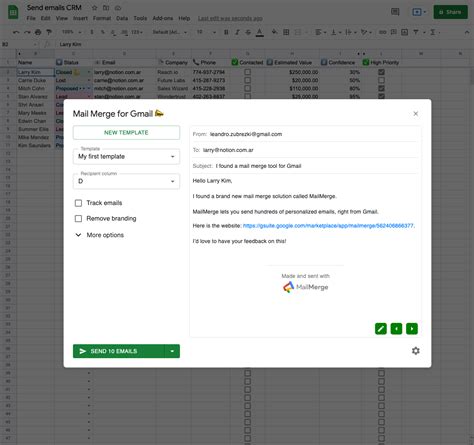 how to send emails to a customers database in notion using gmail r notion