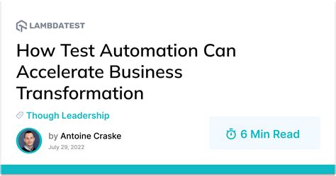 how test automation can accelerate business transformation lambdatest
