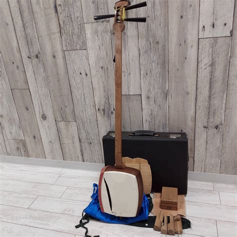 代購代標第一品牌－樂淘letao－三味線 本体 中古品 詳細不明 組立 皮破れ 和楽器 ジャンク 17363