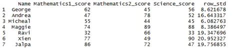 row wise standard deviation row standard deviation in r dataframe