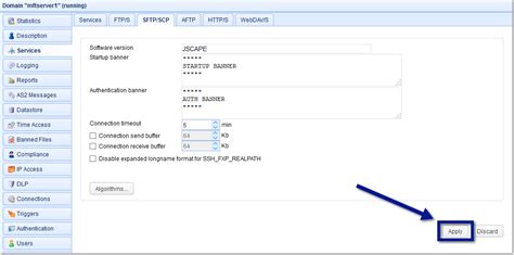 setting sftp algorithms on your sftp server