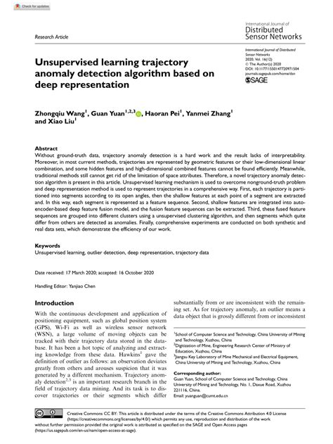 Pdf Unsupervised Learning Trajectory Anomaly Detection Algorithm