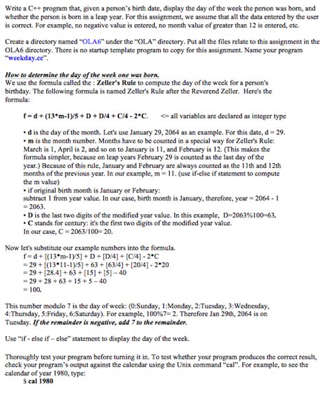 solved write a c program that given a person s birth d