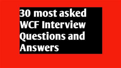 wcf interview questions and answers youtube