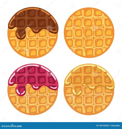 Vector Belgian Waffles Stock Vector Illustration Of Food 159193022