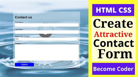html css attractive contact form project simple html css