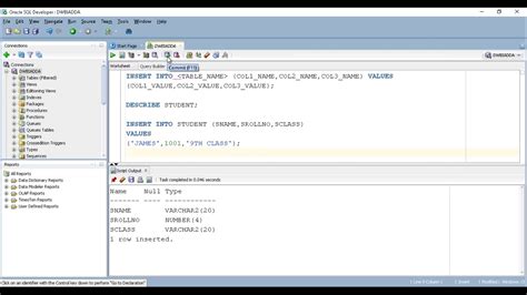 how to insert data into table youtube
