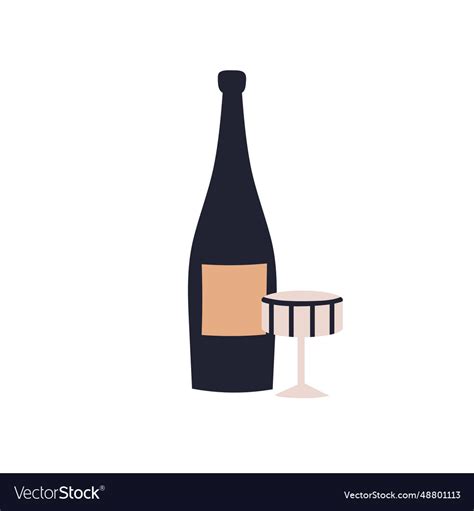Champagne And Coupe Glass Wine Bottle Royalty Free Vector