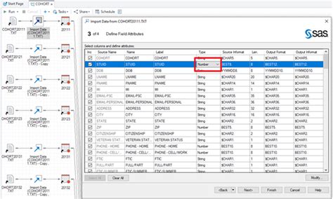 sas enterprise guide reading importing and appending multiple text
