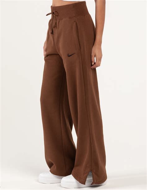 Nike Sportswear Phoenix Wide Leg Womens Sweatpants Brown Tillys