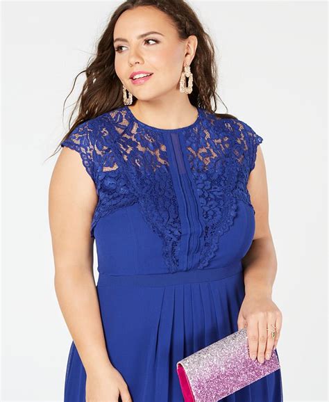City Chic Trendy Plus Size Lace Trim Maxi Dress Macys