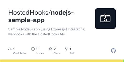 github hostedhooks nodejs sample app sample node js app using