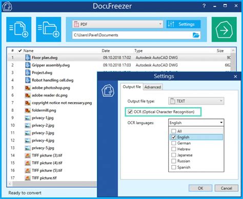 ocr pdfs scanned images etc and save recognized text as searchable