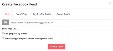 how to add facebook feed taggbox support