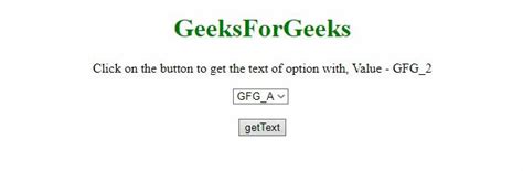 how to get the text of option tag by value using