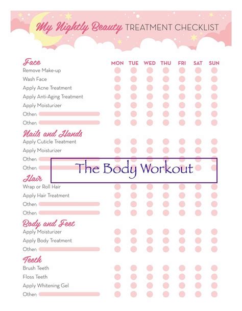Beauty Checklist Beauty Organizer Beauty Routine Tracker Etsy France