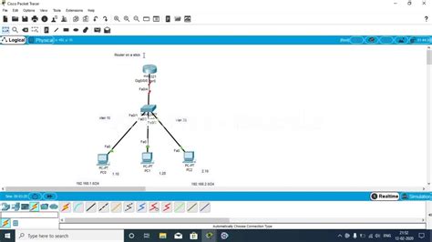 router on a stick roas inter vlan routing youtube
