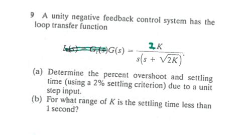 solved a unity negative feedback control system has the loop