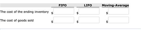 solved calculate cost of the ending inventory and the cost