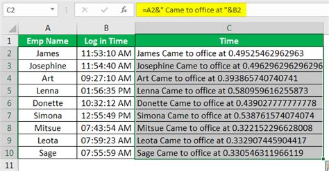 combine text from two or more cells into one cell with example
