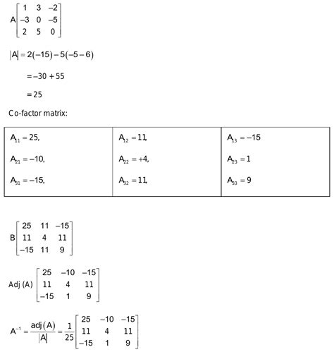 123 Find The Inverse Of Matrix A 1 3 2 3 0 5 2 5 0