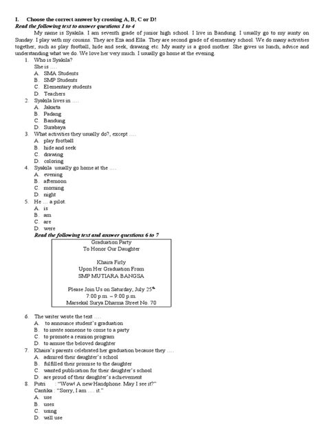 Soal Pat B Inggris Kls 8 2023 Pdf