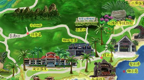 海南手绘地图 海南艺绘 站酷zcool
