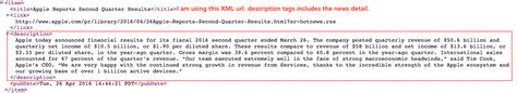 ios how can i display links between tags in xml to be a string value