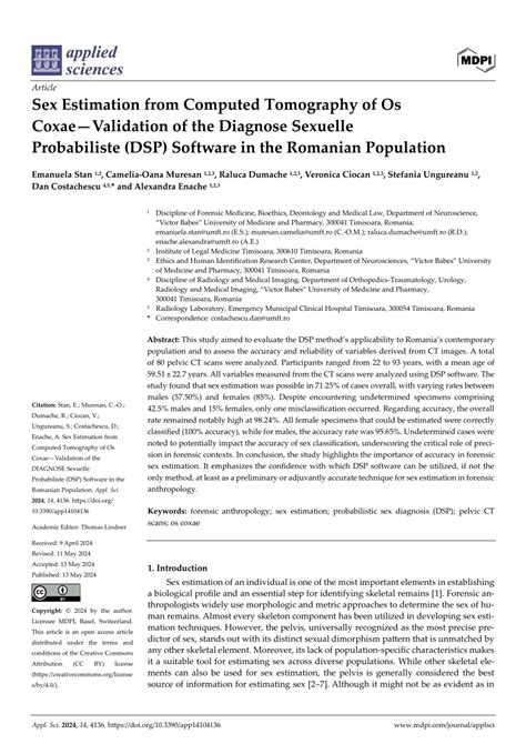 Pdf Sex Estimation From Computed Tomography Of Os Coxae—validation Of