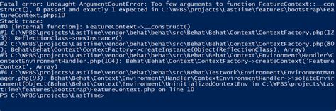 ui automation php behat page object extension fatal error