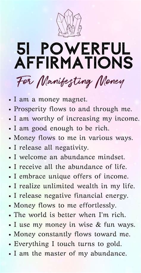 51 Money Affirmations To Manifest Prosperity Wealth And Abundance