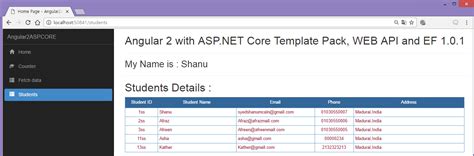 asp core angular 2 ef 1 0 1 web api using template
