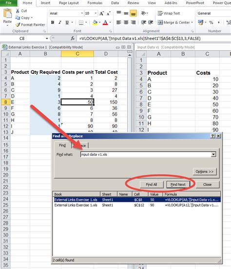 how to find cells with external links in excel za
