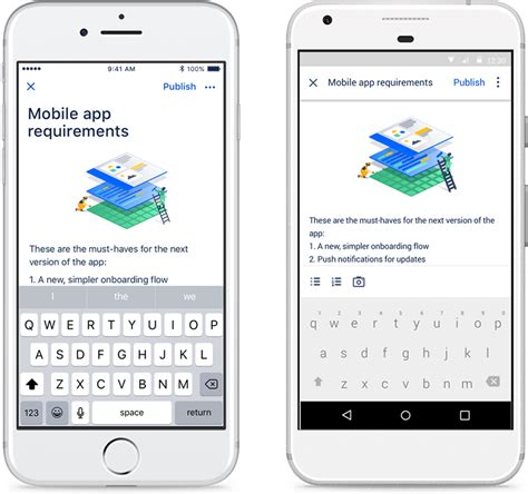 confluence for iphone and android atlassian