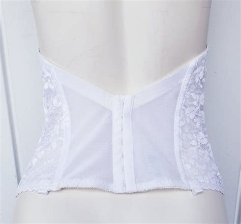 Vintage Carnival Longline Bra Size 36a White Lace Bri… Gem