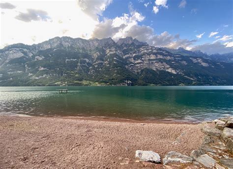 Walensee Mit Quinten Im Hintergrund Kanton St Gallen Bild Von Murg