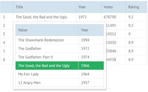 javascript table grid widget webix html5 datatable